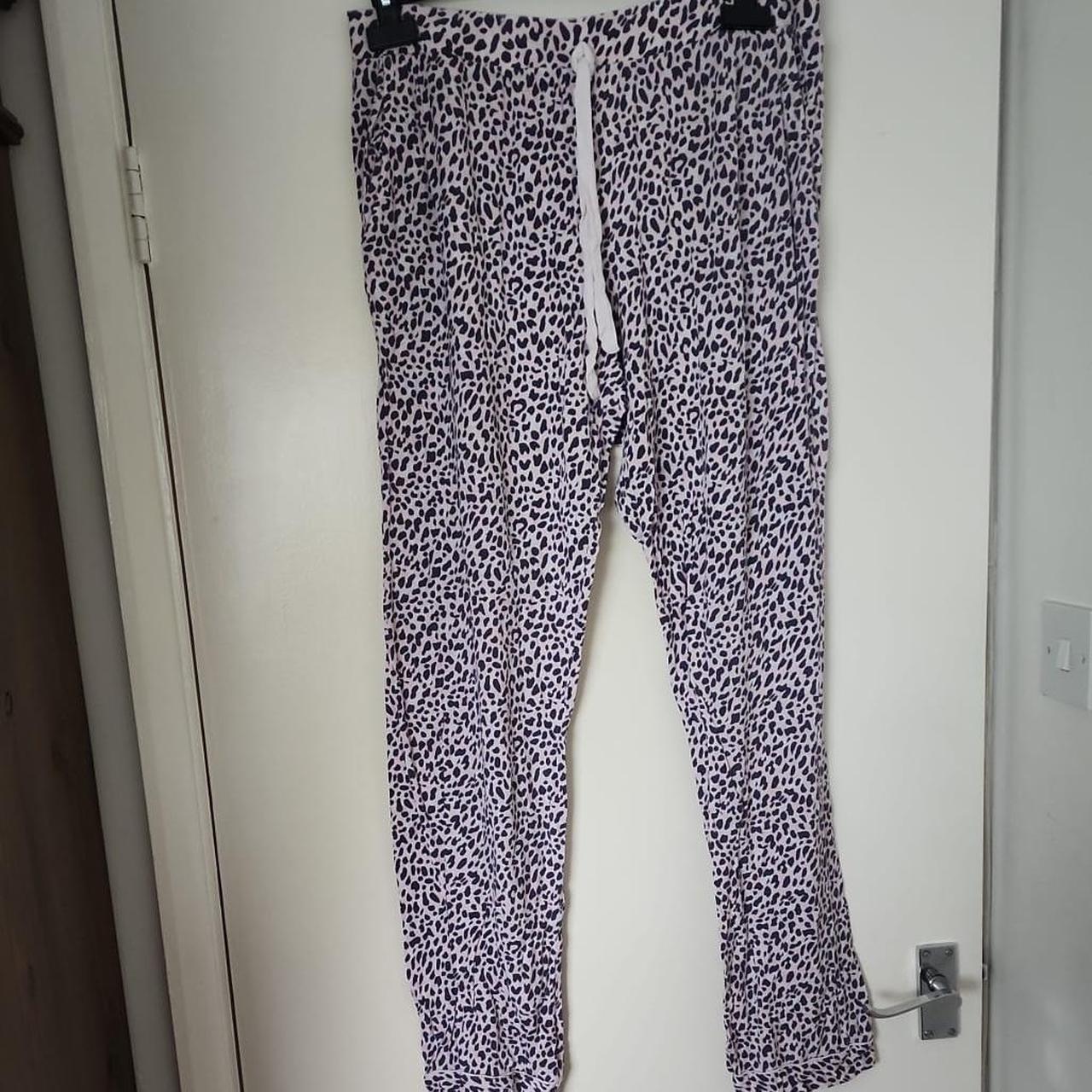 Primark pink and black leopard print pyjama bottoms... | Depop
