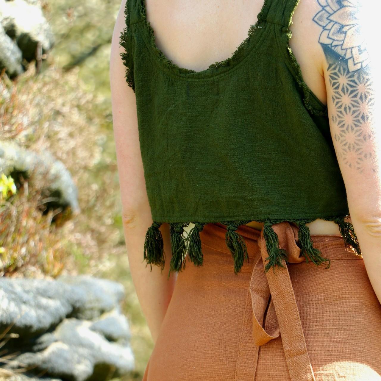 Tassled Earthy Crop Top ༺ Tribal Soul |... - Depop