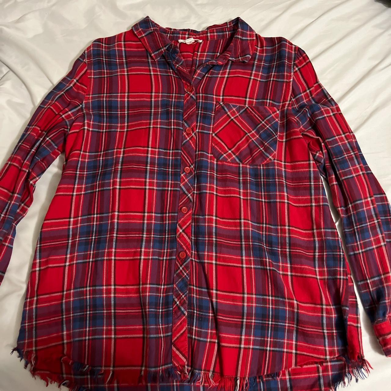 Plaid Long Sleeve Top In The Size Large From The Depop