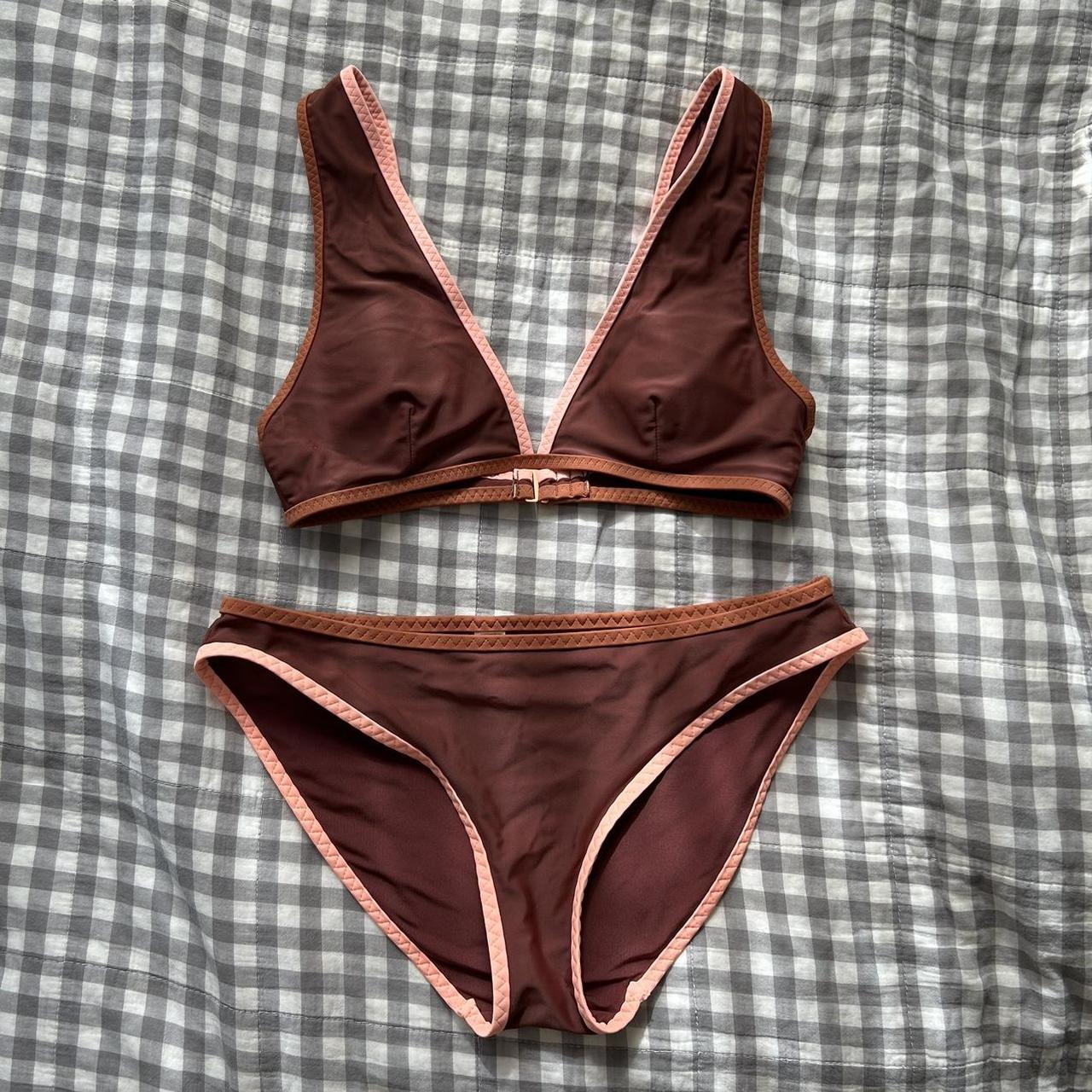 Aerie Women's Burgundy and Brown Bikinis-and-tankini-sets | Depop