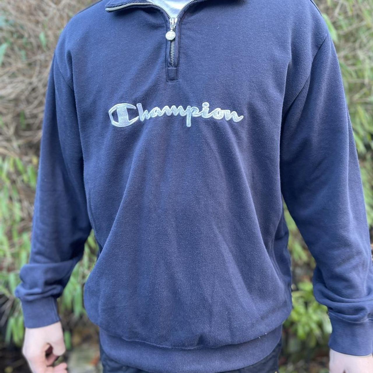 Sick vintage champion jumper more pics! Quarter zip... - Depop