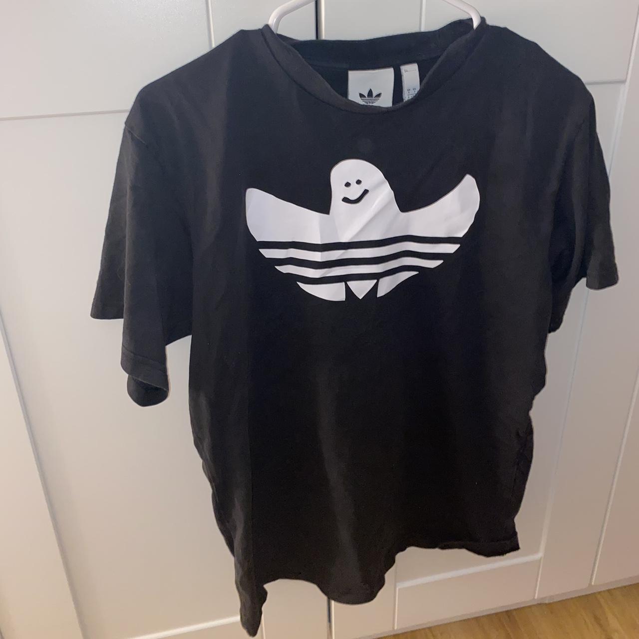 Adidas black and white schmoofoil gonz ghost... - Depop