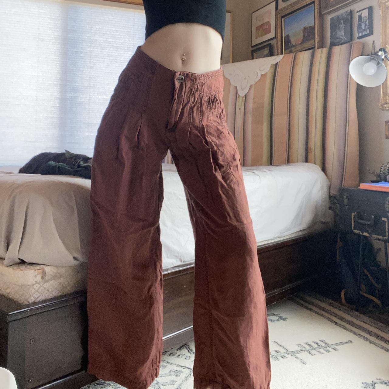 Free People rust colored wide leg trousers 😍 size 0,... - Depop