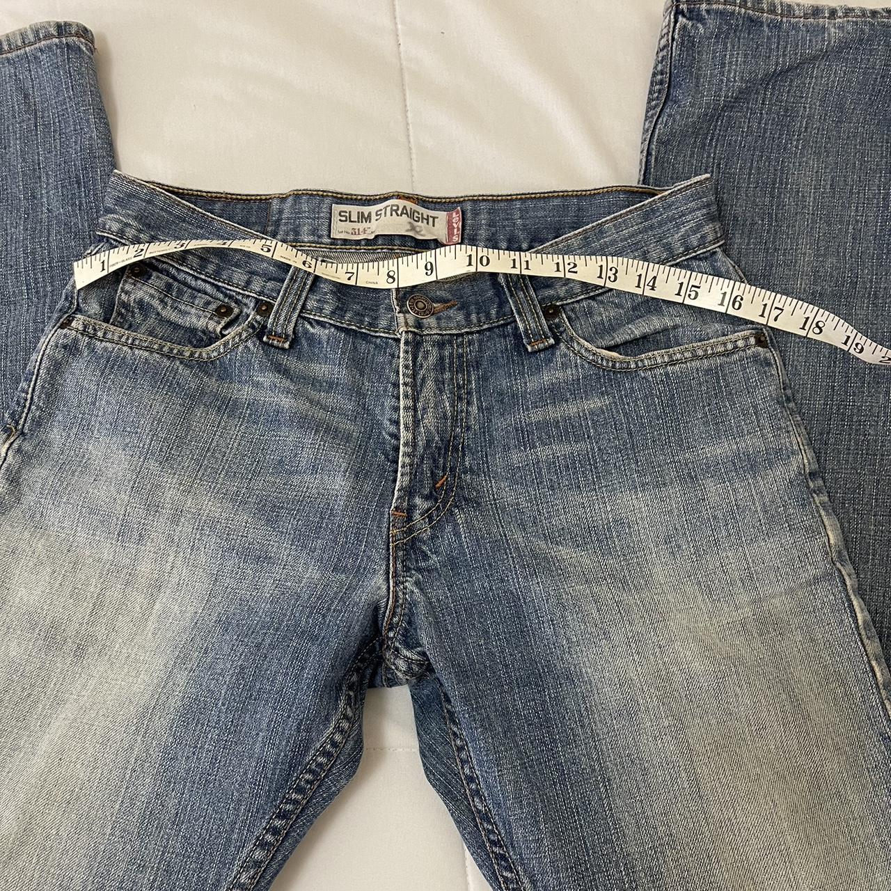 low rise levis vintage straight leg with knee rip**... - Depop