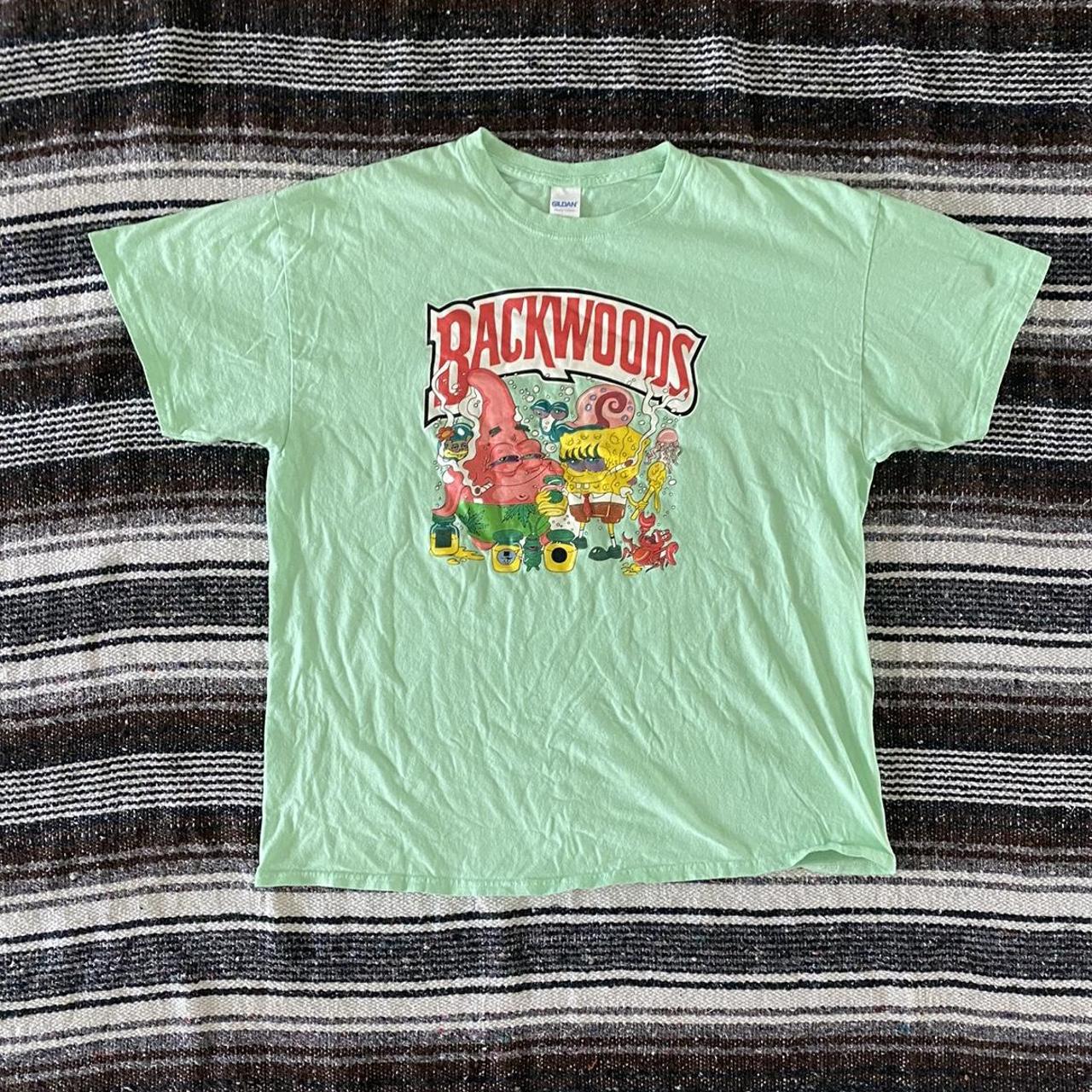 spongebob backwoods t-shirt funny spongebob... - Depop