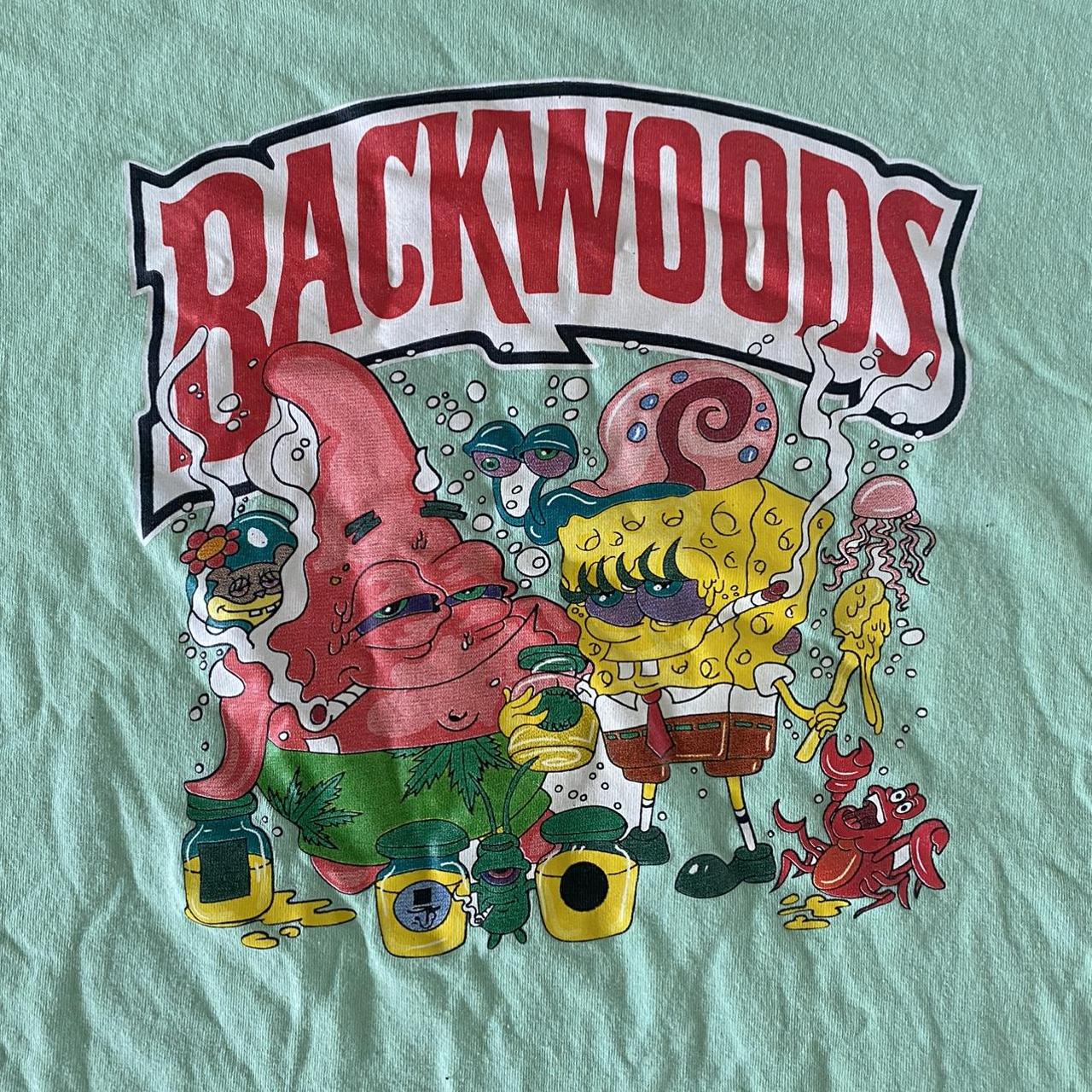 spongebob backwoods t-shirt funny spongebob... - Depop