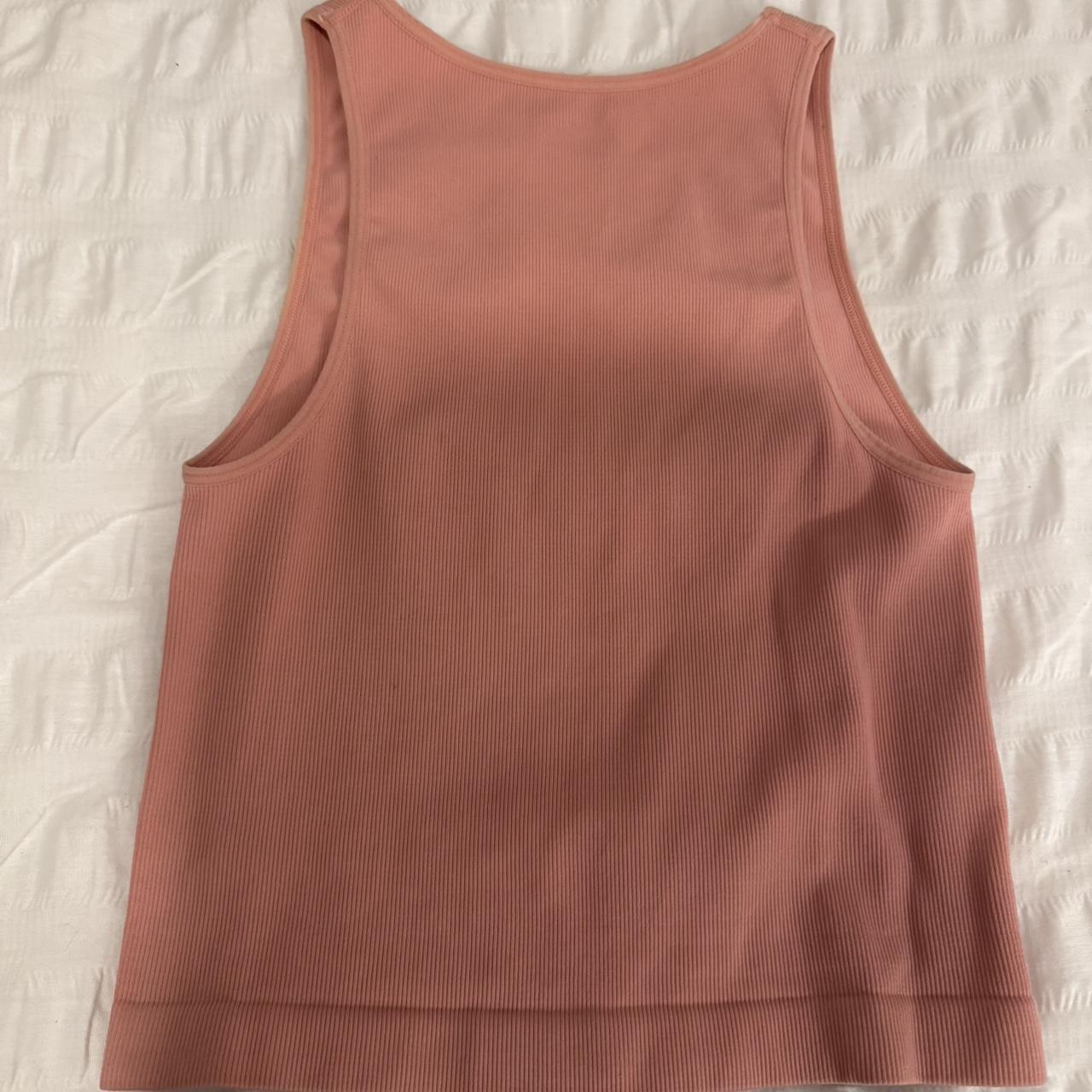 Primark pink ribbed stretchy race back tank top £5... | Depop