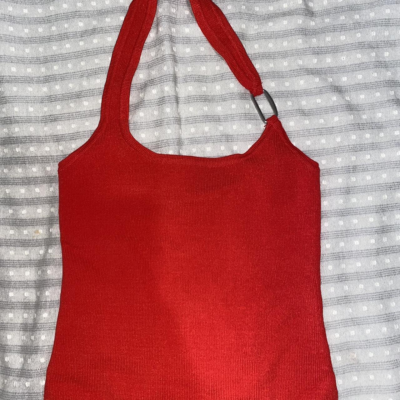 red halter top from glassons never worn size xs - Depop