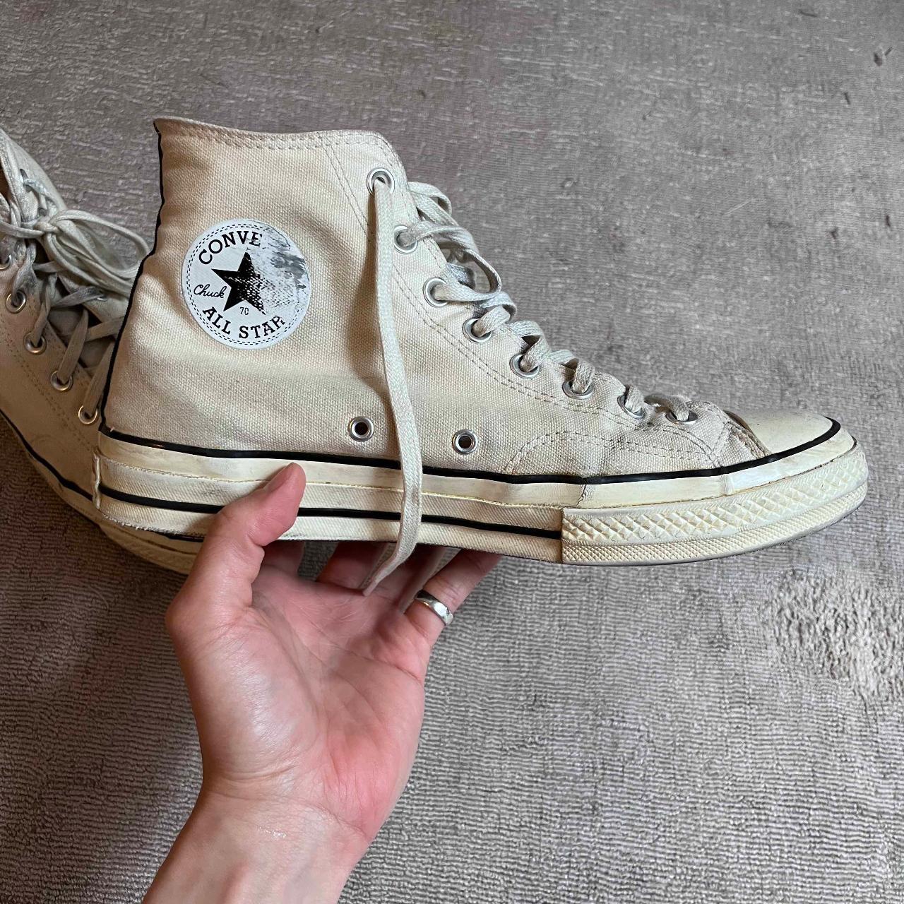 Used Custom Off-White Converse Chuck 70 Still plenty... - Depop