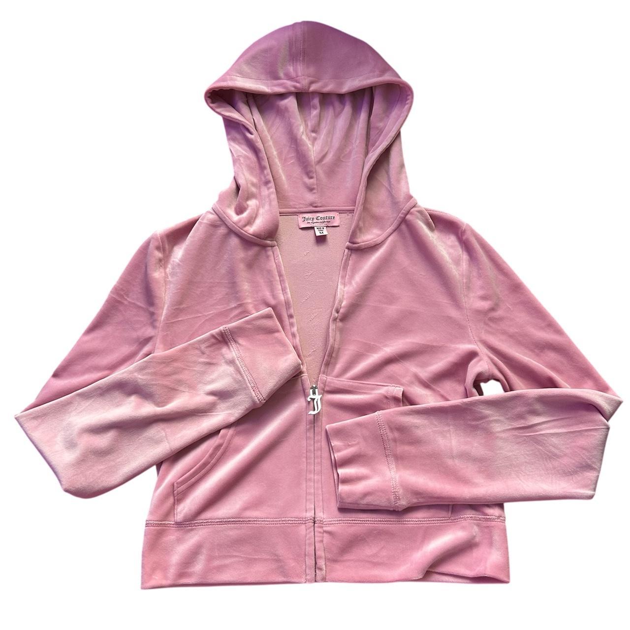 medium pink juicy couture velour zip up hoodie.... | Depop
