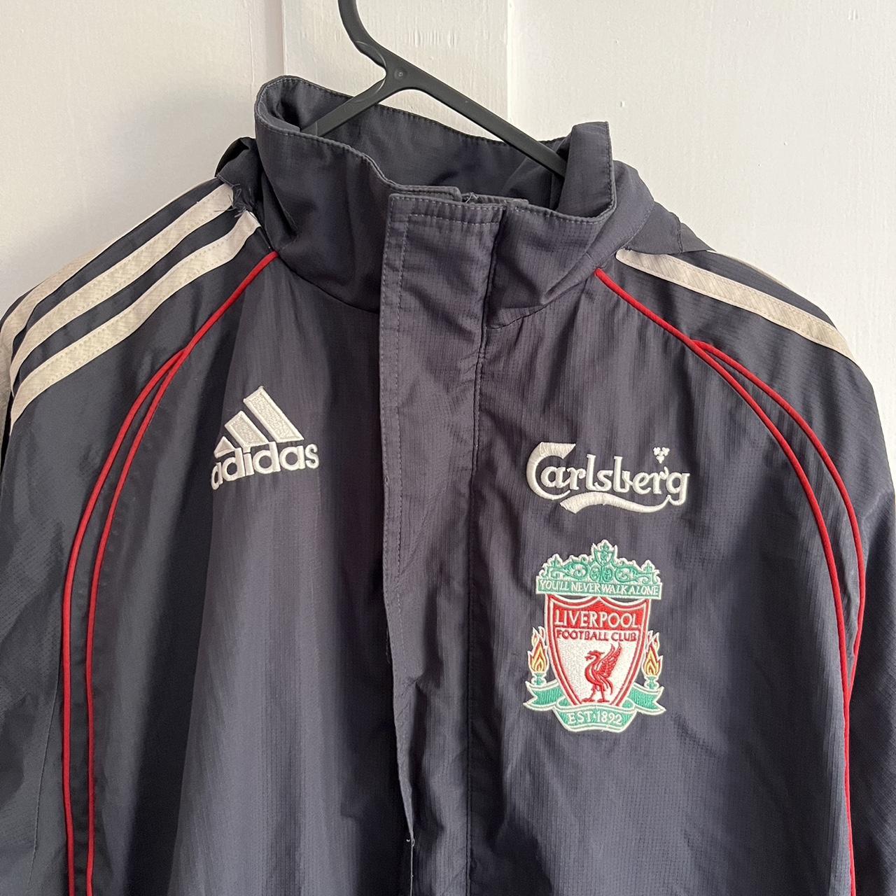 Vintage Adidas Liverpool FC training jacket in black... - Depop