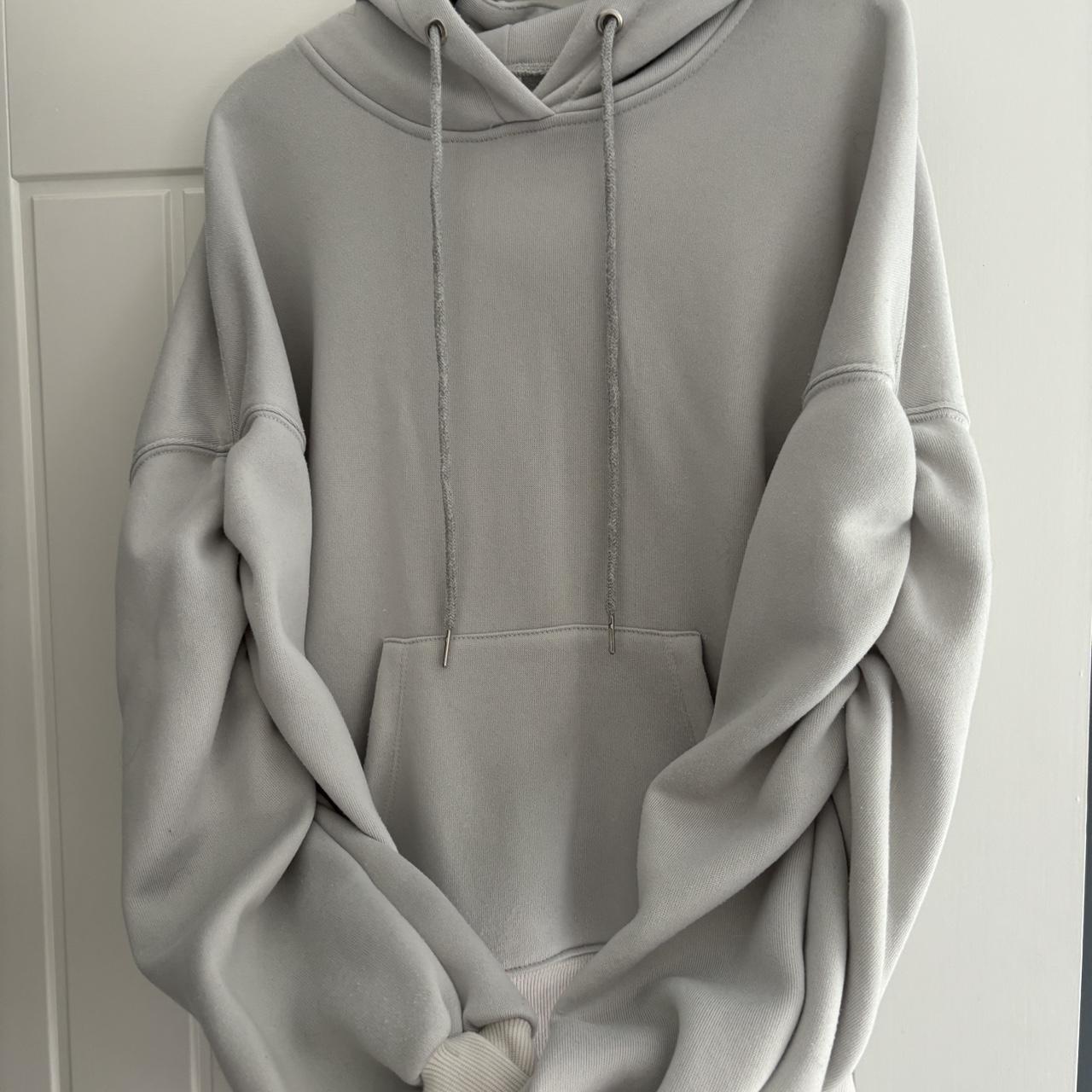 Grey puff sleeve hoodie | Depop