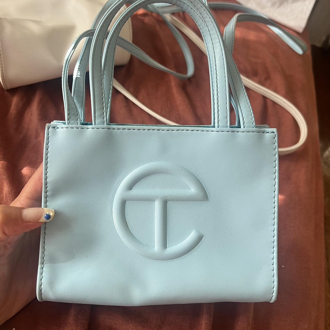 Telfar Mini Shopping Bag (pool blue) refer to... - Depop