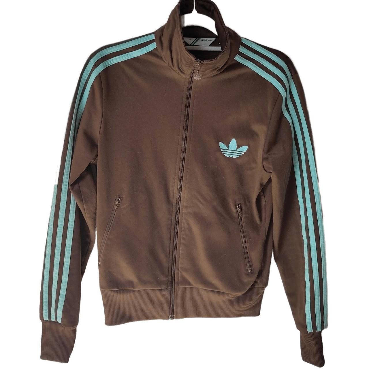 Adidas Women's Brown and Blue Sweatshirt | Depop