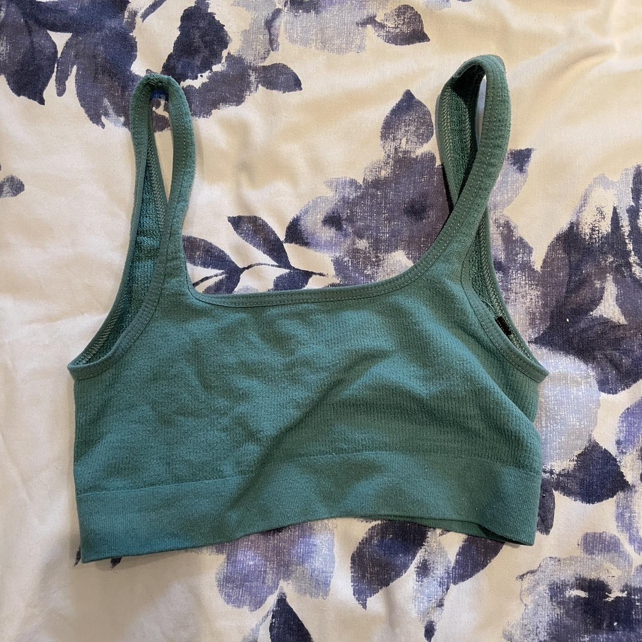 Urban outfitters Teal crop top Size S Good... - Depop
