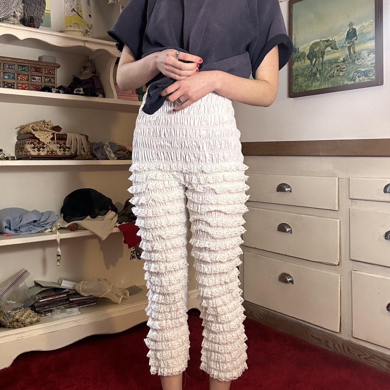 1970’s White Frilly Long Bloomers Vintage... - Depop