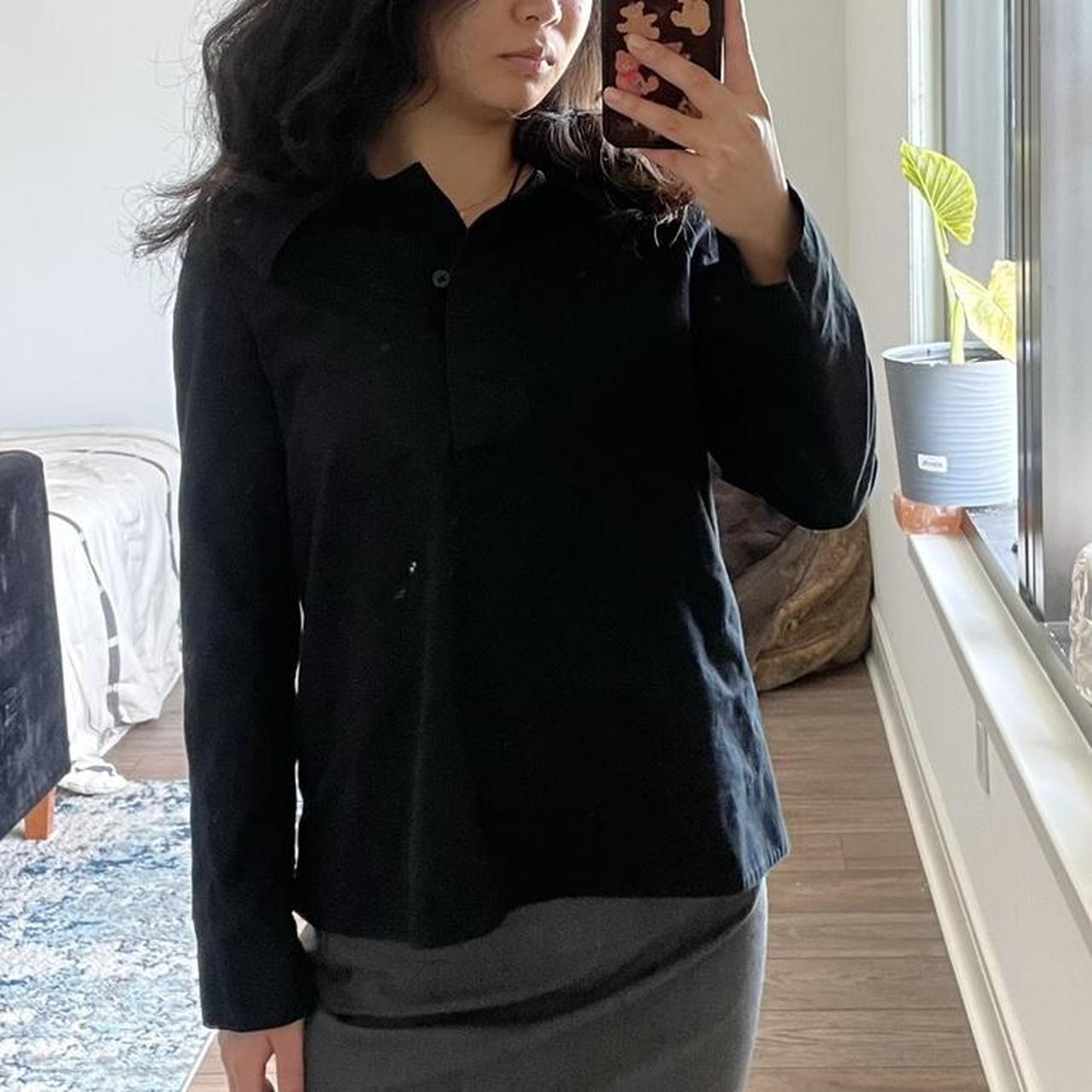 COS black collared shirt long sleeve Perfect... - Depop