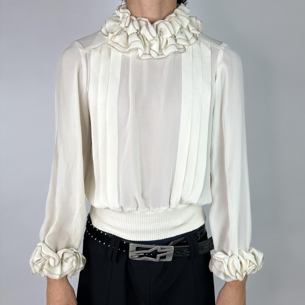 medieval victorian vampire blouse top. Elegant... - Depop