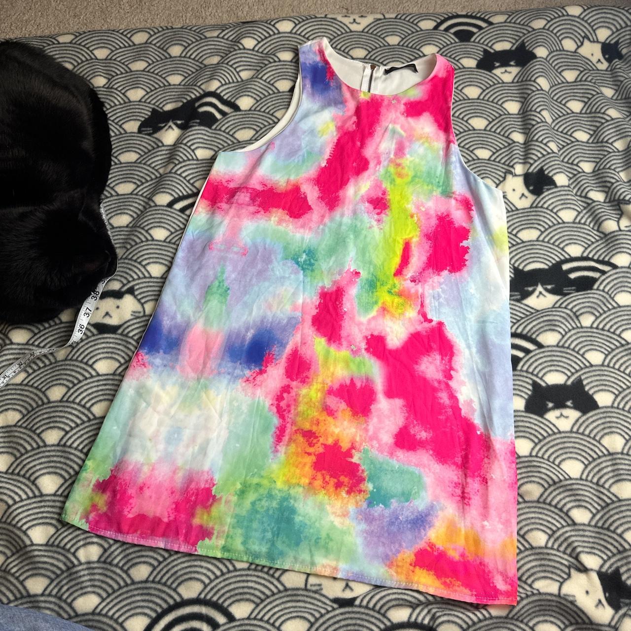 Fun digital print color splash dress Size small ~... - Depop