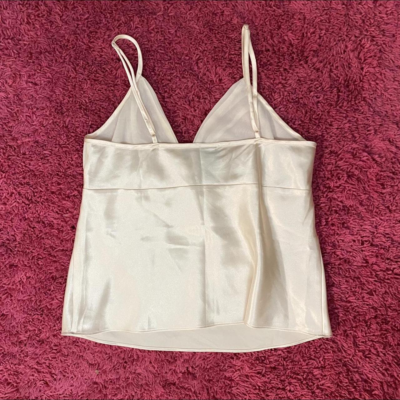 Lacey milkmaid baby pink cami by Secret Treasures! 🖤... - Depop