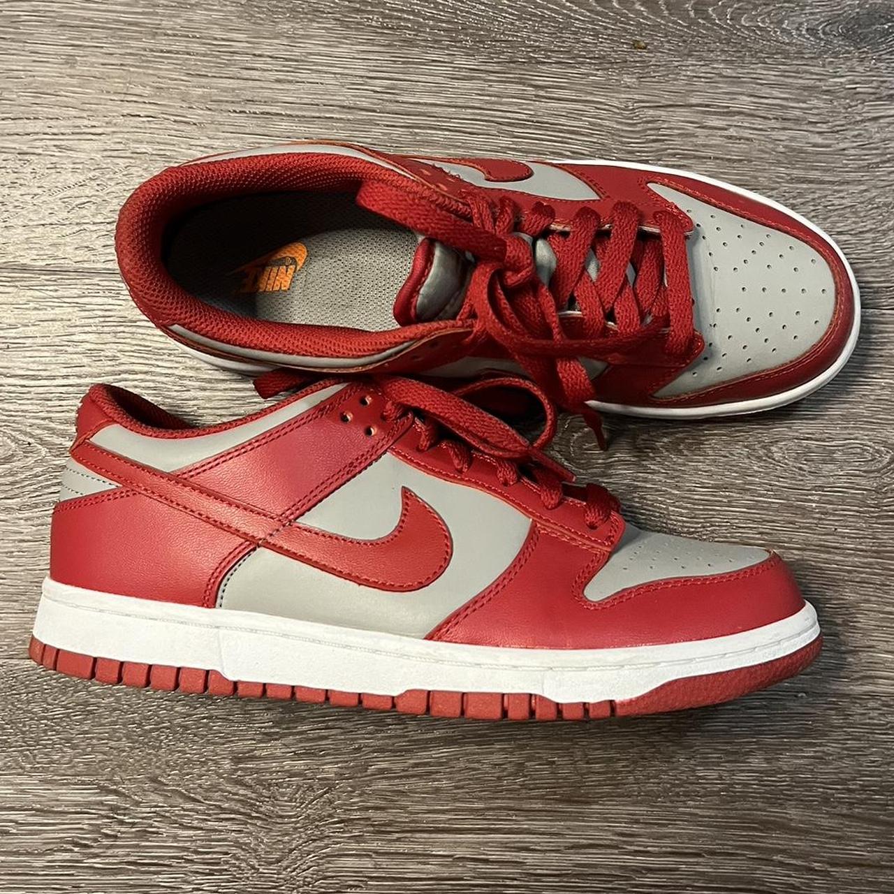 Nike Men's Red and Grey Trainers | Depop