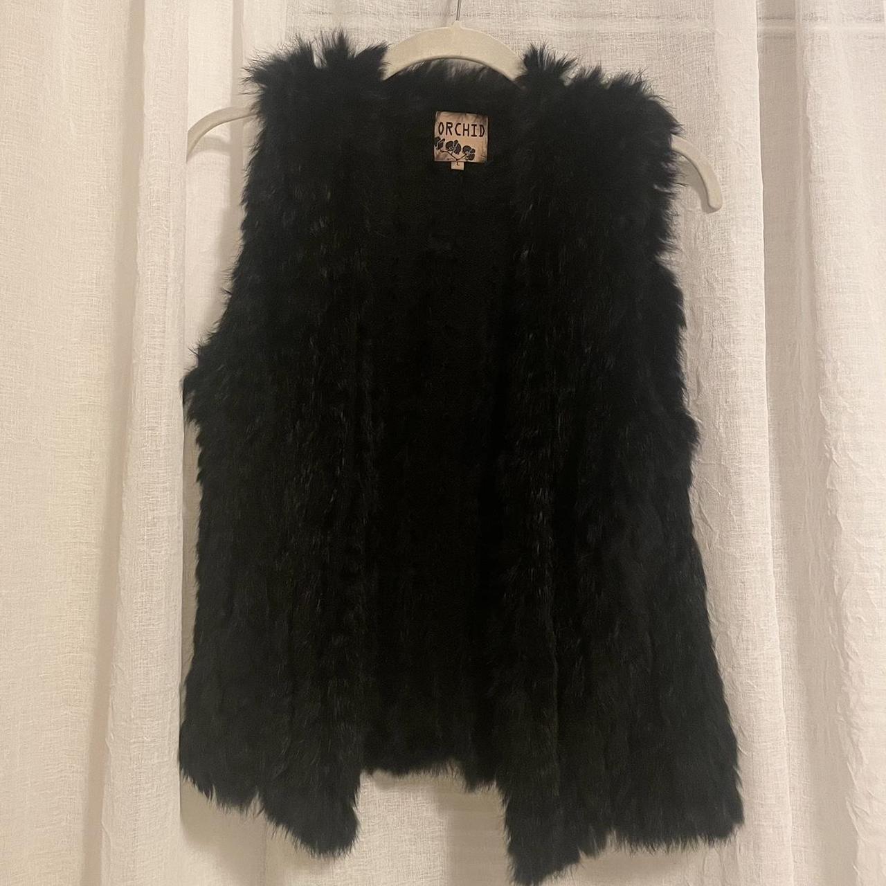 Fur Vest (size L but runs small) Thrifted real fur... - Depop