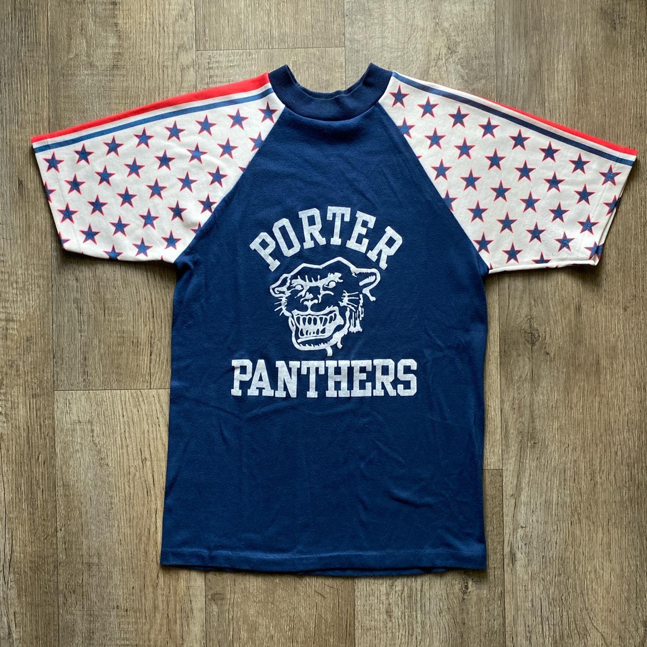 Vintage 70s Porter Panthers Velva Sheen Star Shirt.... - Depop