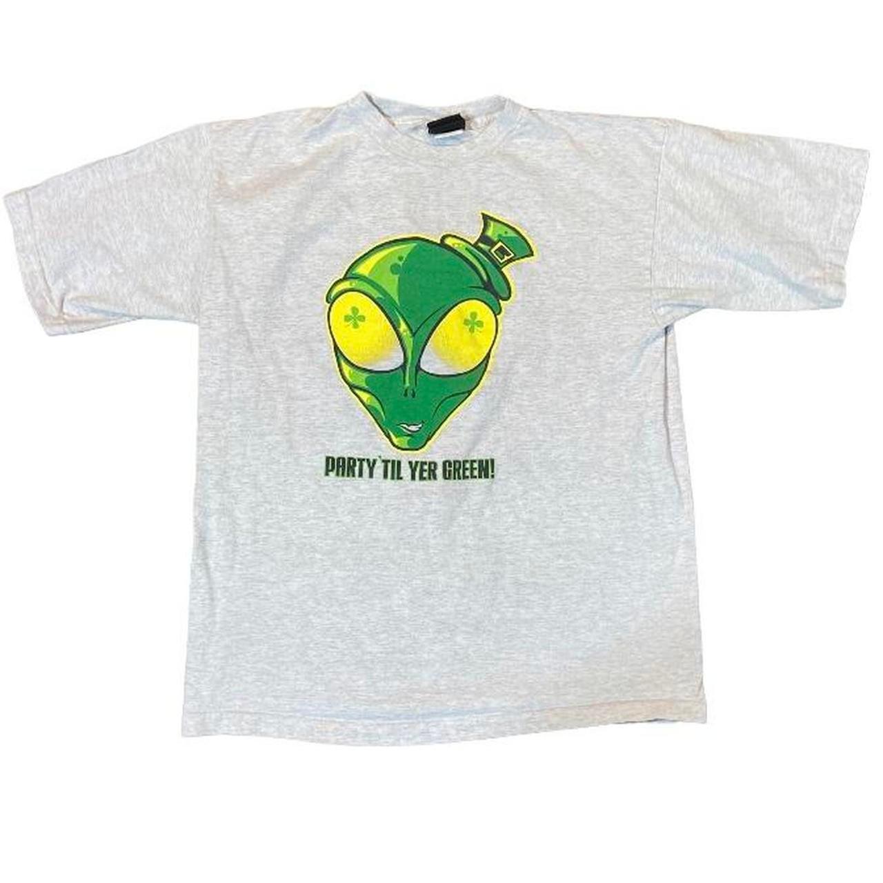 90s the source alien tee shirt. Light stain on the... - Depop