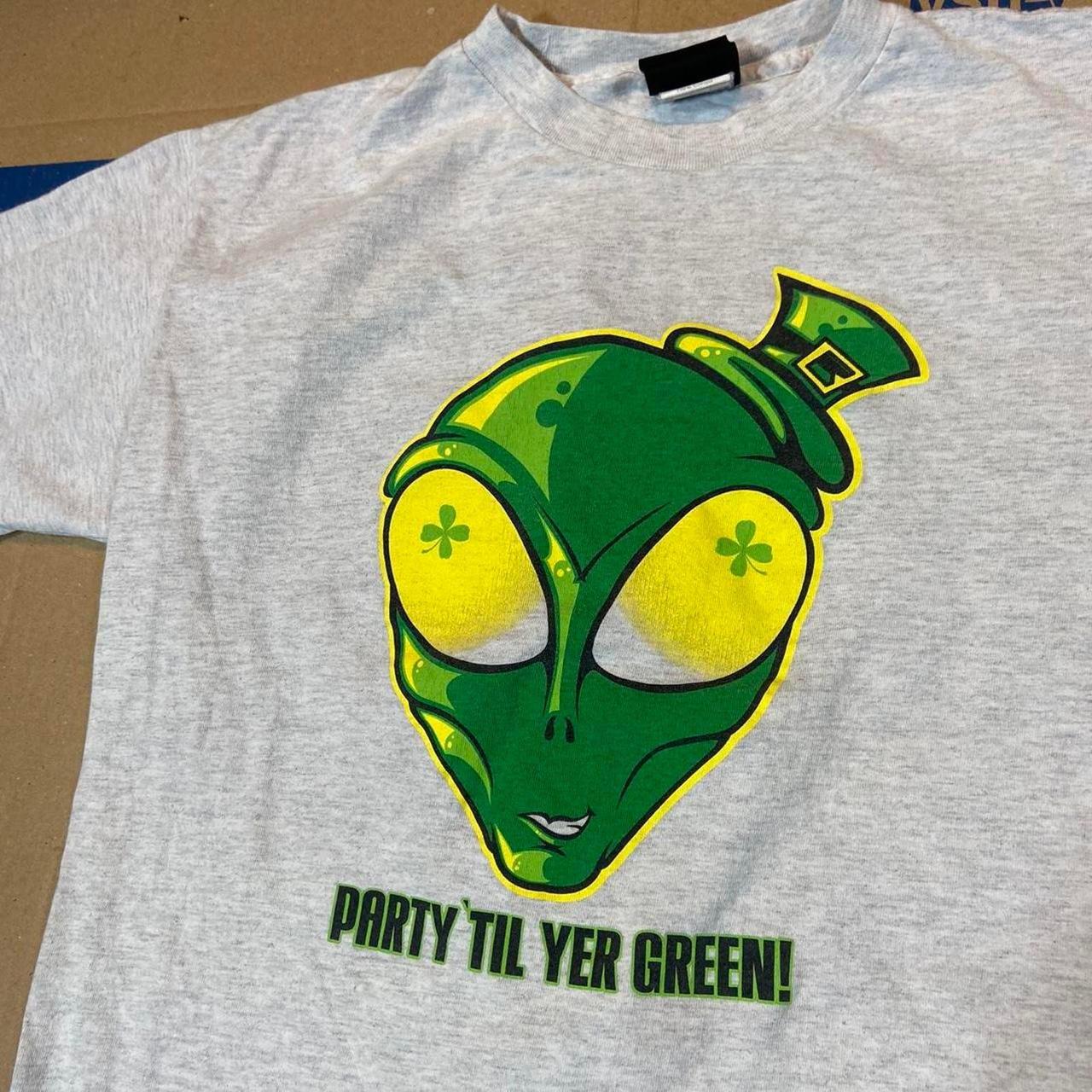 90s the source alien tee shirt. Light stain on the... - Depop