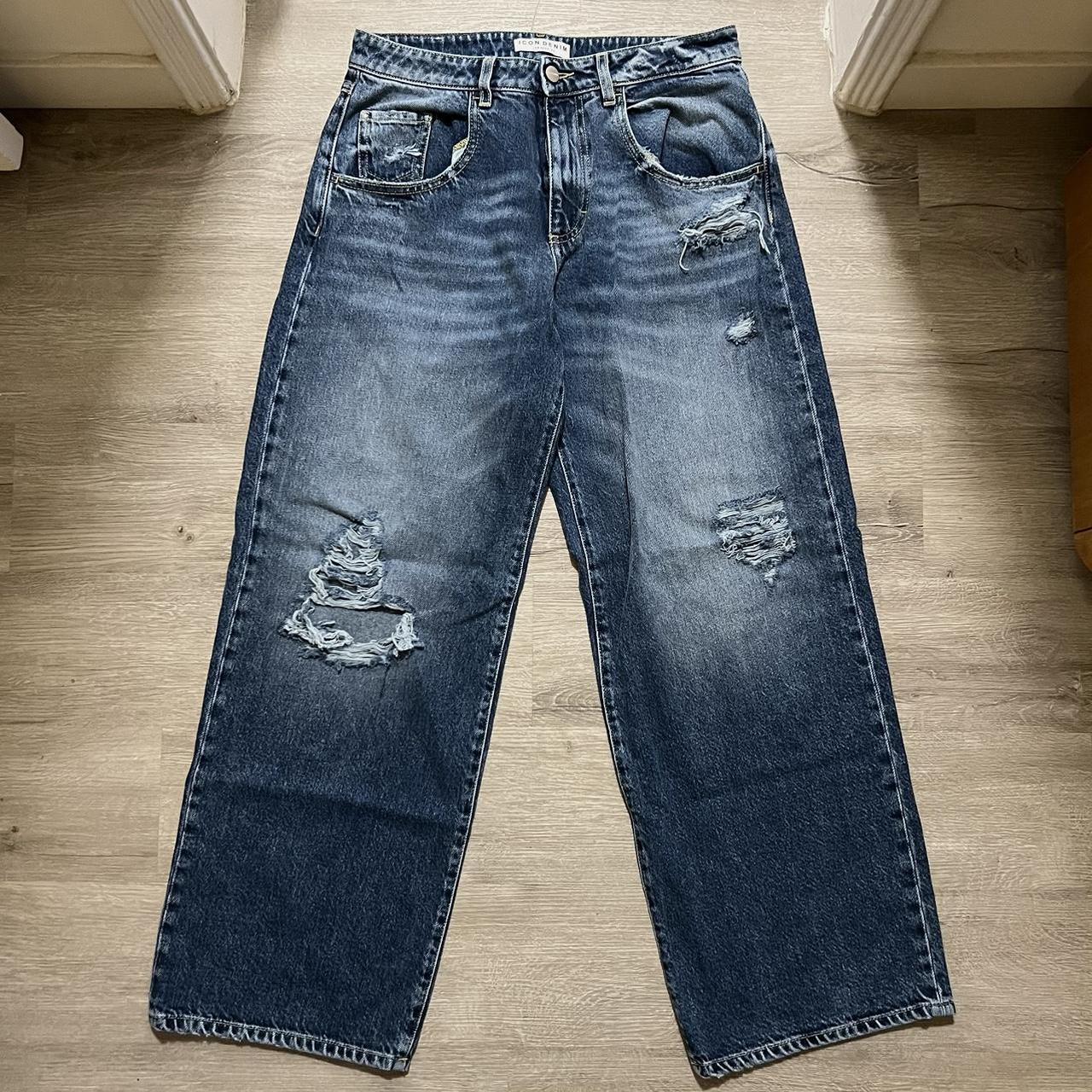 ICON DENIM JEANS Boyfriend type fit, dark... - Depop