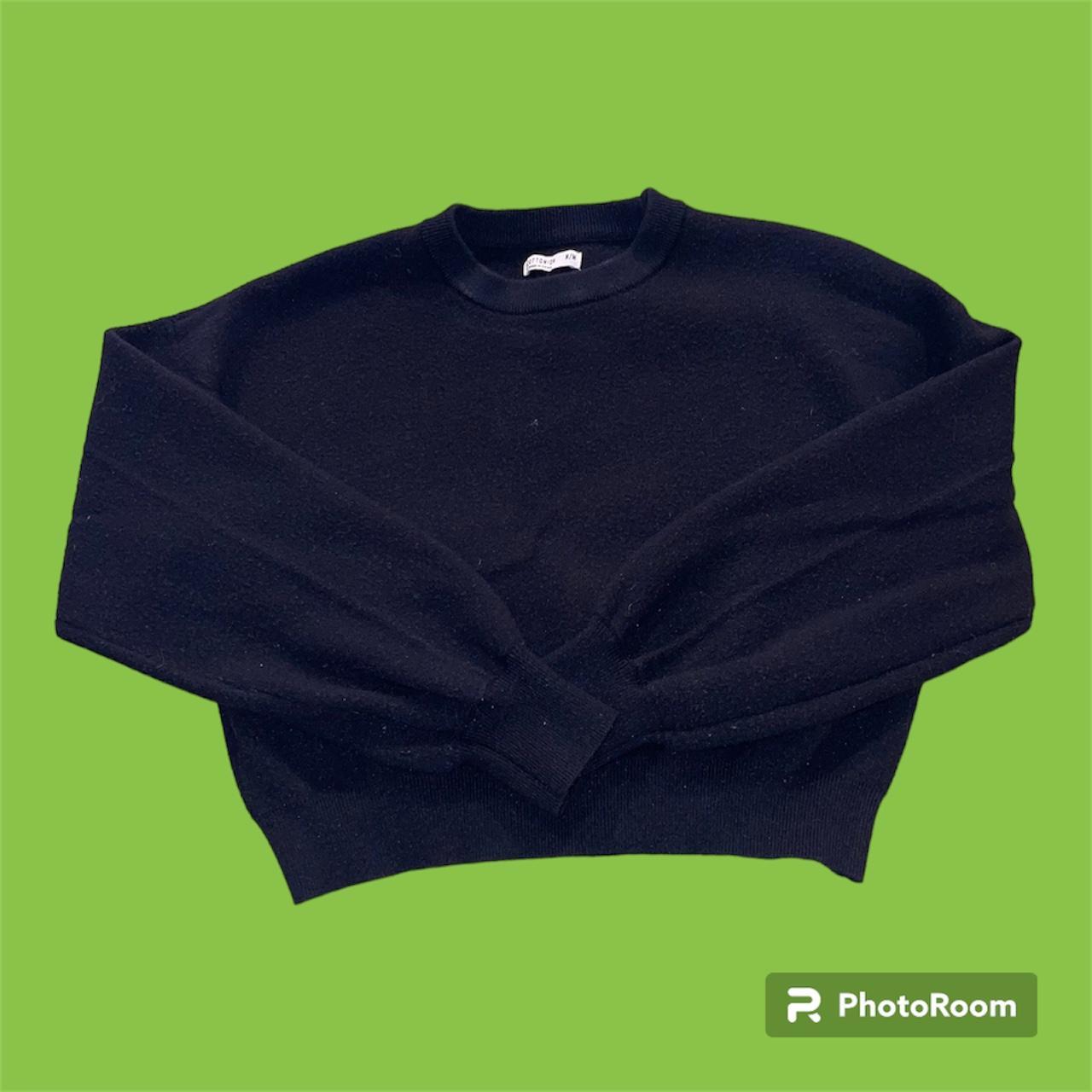 Black Cropped Sweater Depop