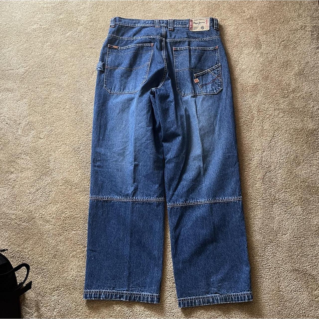 pepe jeans super baggy double knee medium wash... - Depop