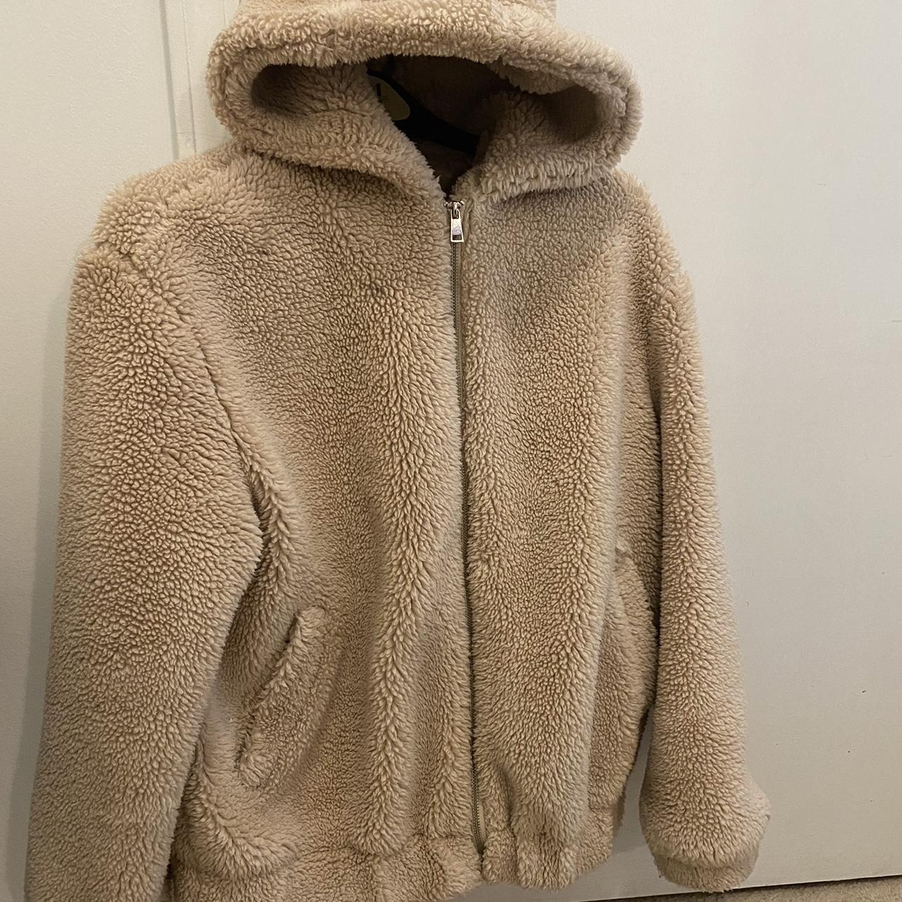 Teddy bear coat Primark size small Gently... - Depop