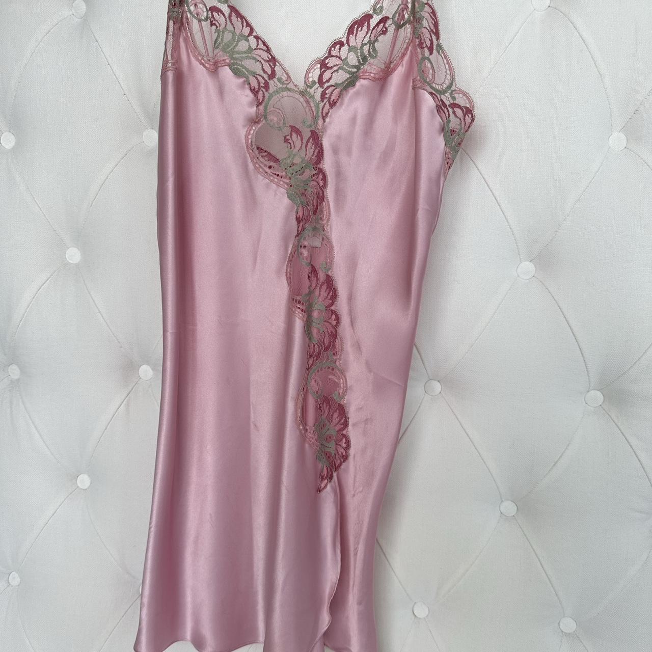 Valentino intimo silk slip dress pink - Depop