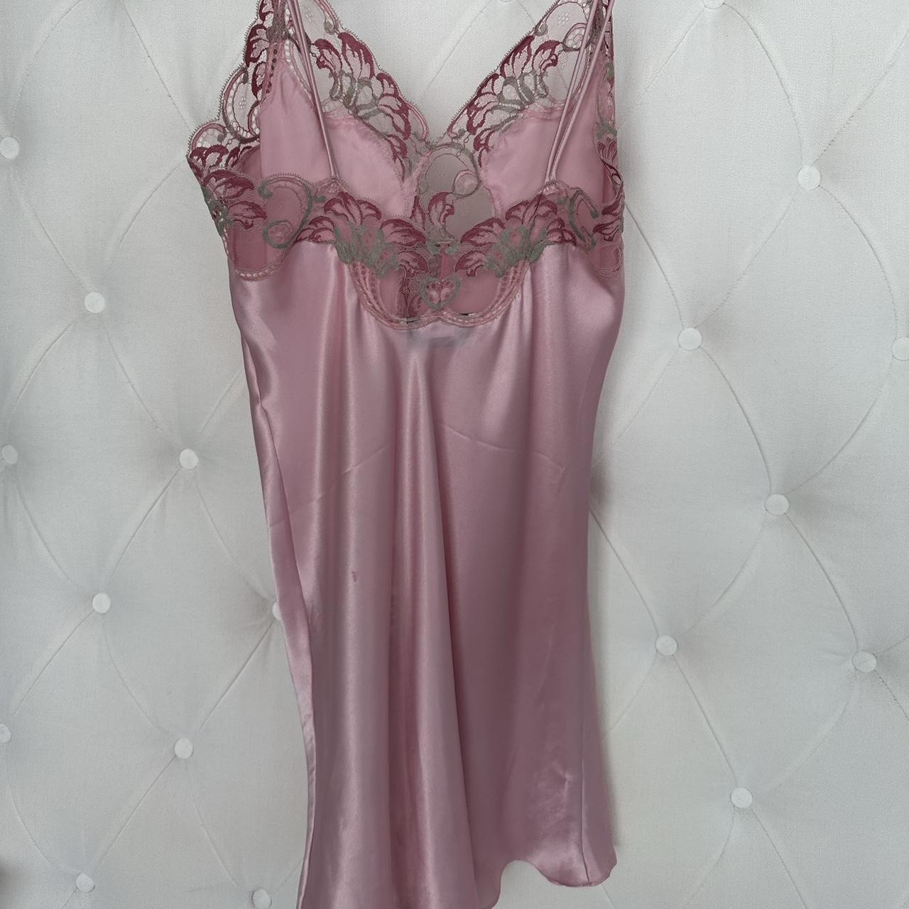 Valentino intimo silk slip dress pink - Depop