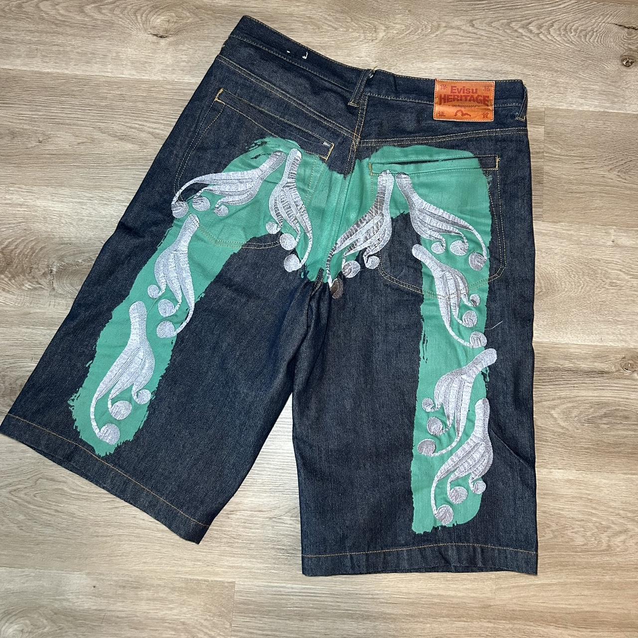 Vintage Evisu Baggy Denim Jorts Sz 36 Model is 6’0... | Depop