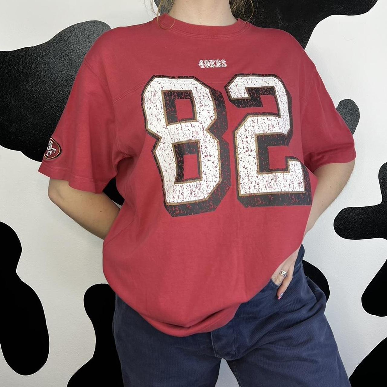 Vintage 90s Reebok NFL red t-shirt White & grey... - Depop