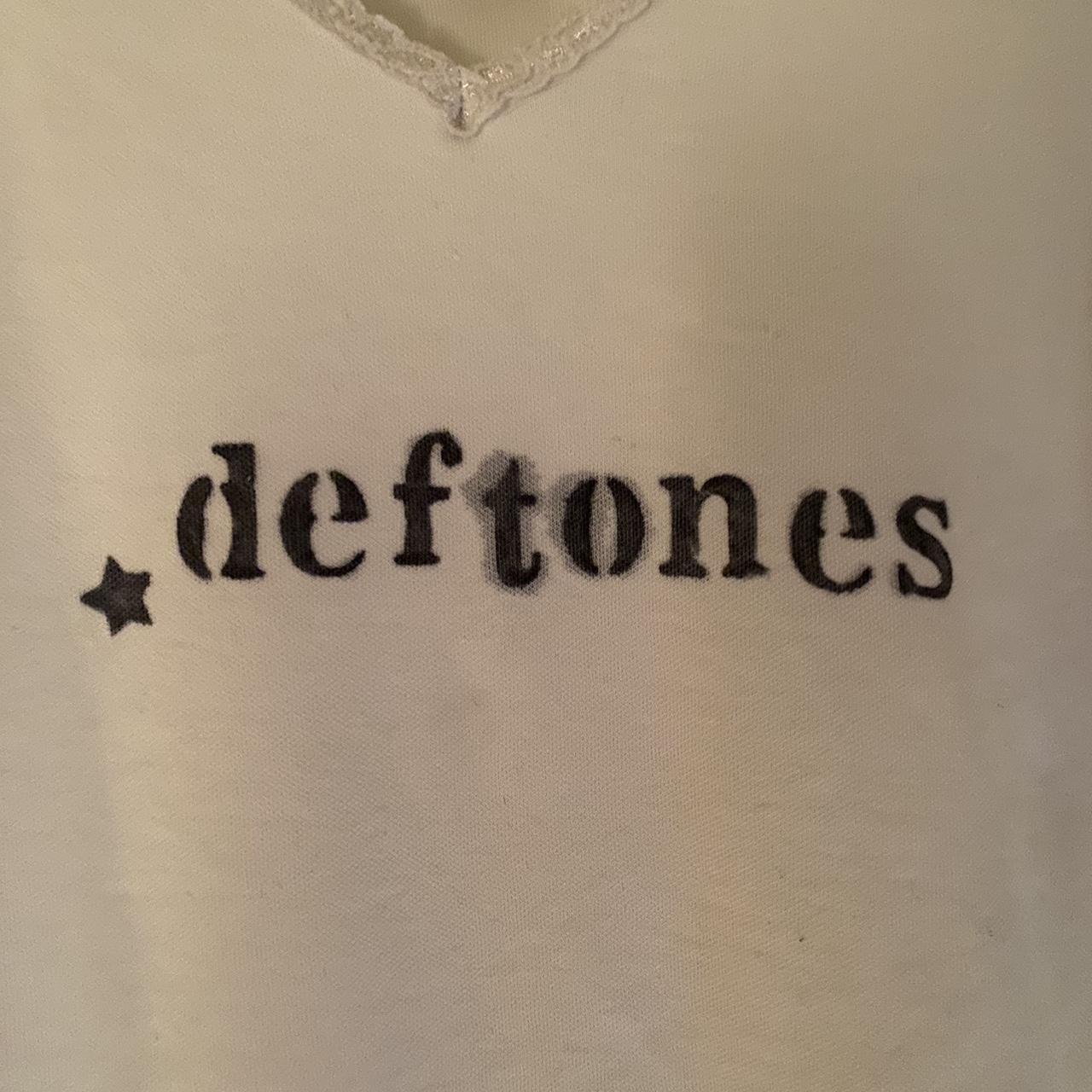 sick deftones star lace trim top -fits like an... - Depop