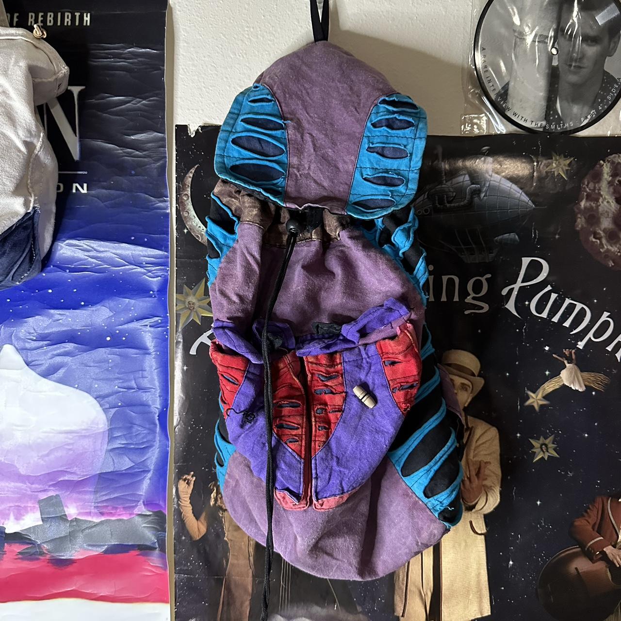 Vintage Y2K Colorful Hippie Boho Backpack #y2k... - Depop