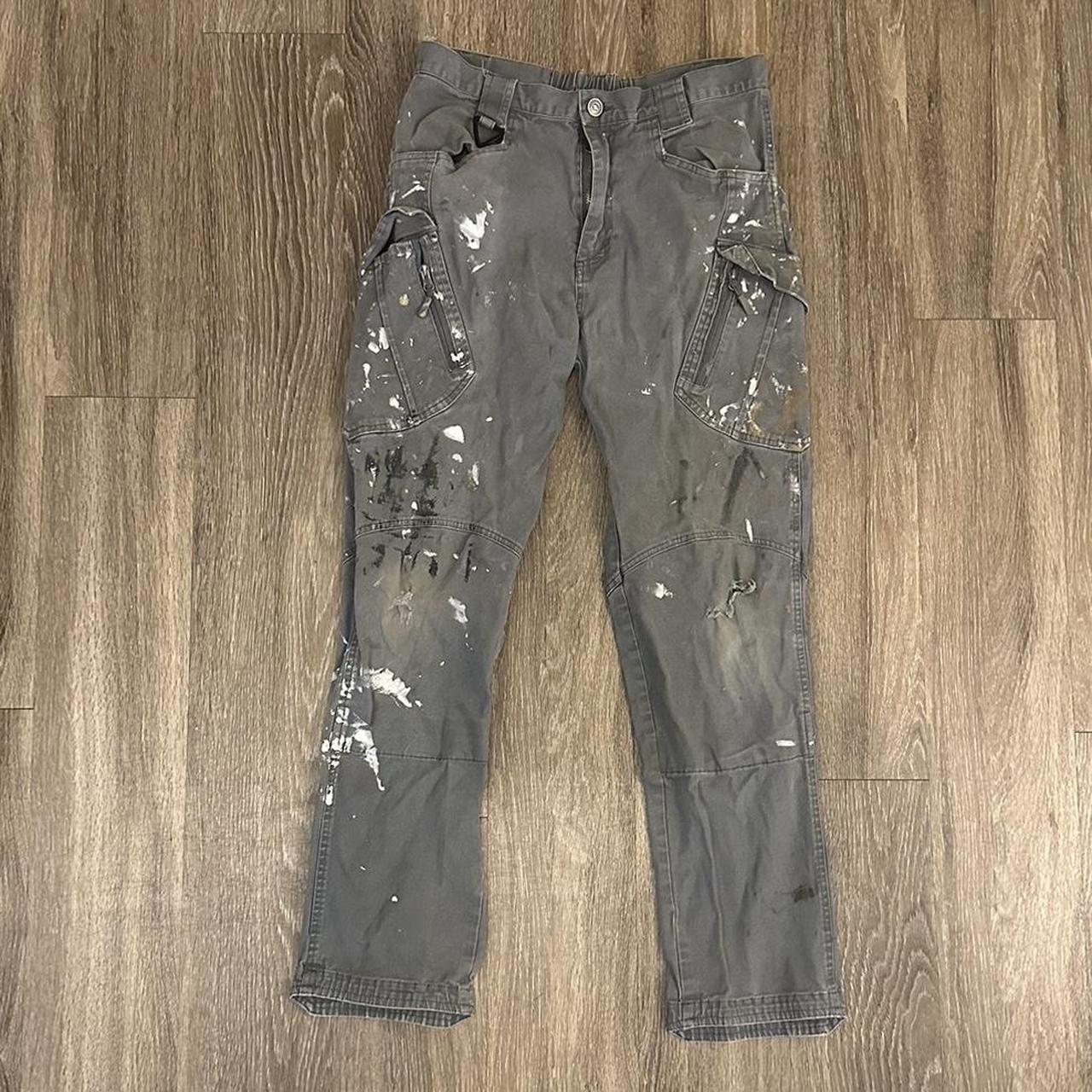 Vintage Distressed Painted Cargo Pants 6/10... - Depop