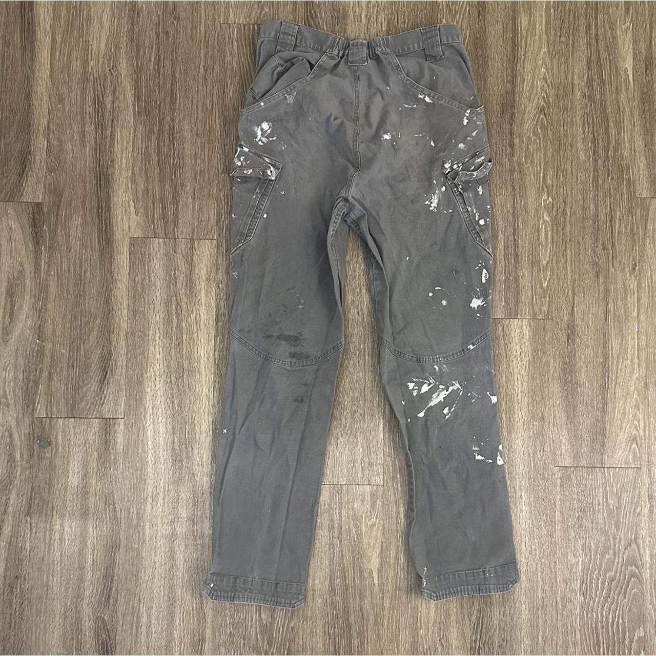 Vintage Distressed Painted Cargo Pants 6/10... - Depop
