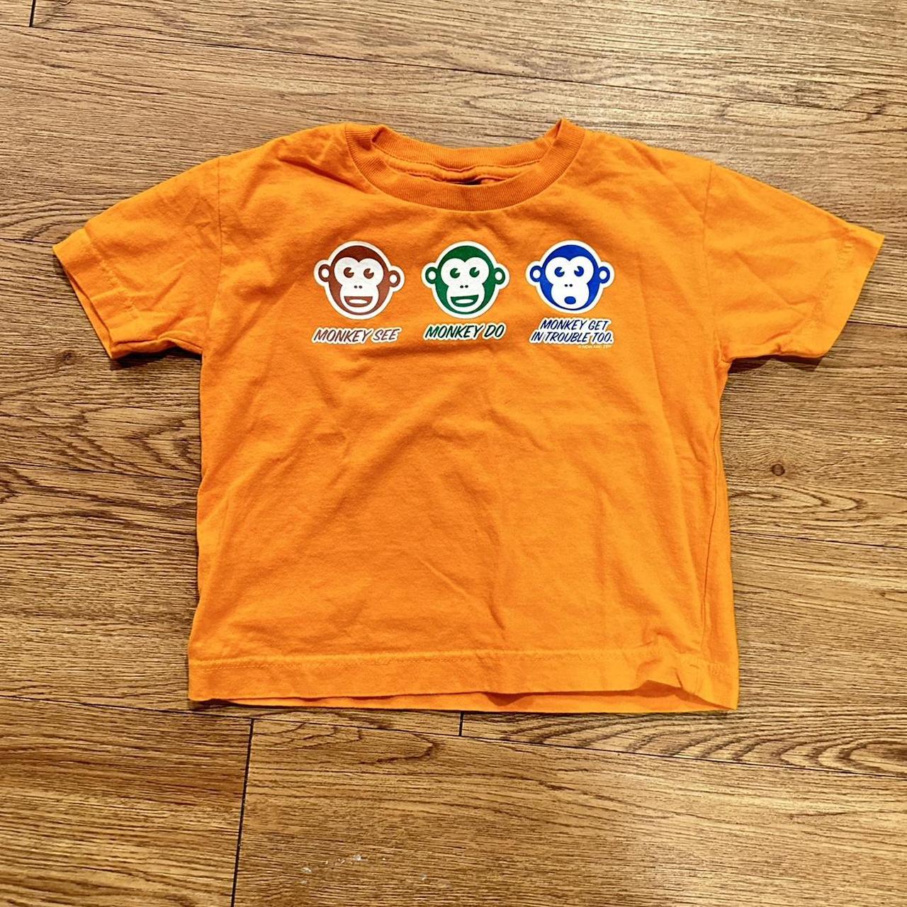 Y2K Monkey Cute Baby Tee 9/10 Condition Free... - Depop