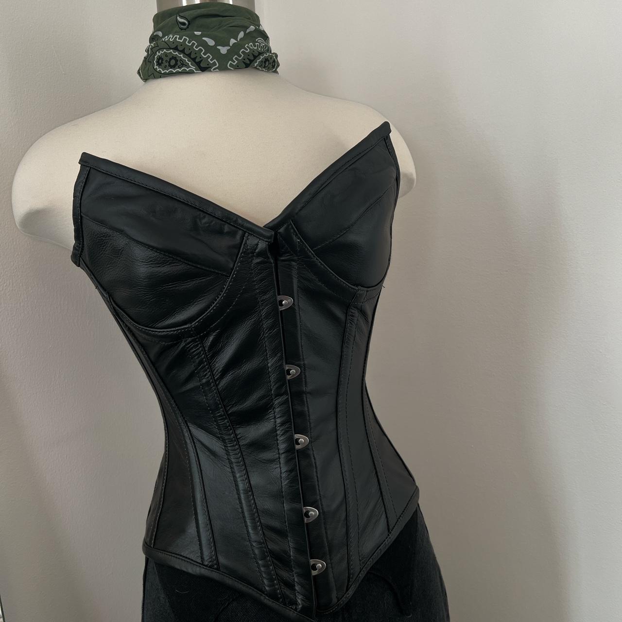 Xxs/xs lace up leather corset. Real leather. - Depop