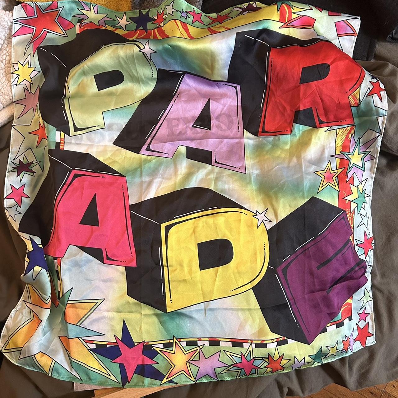 parade brand silk scarf 🎈🌈🍬 worn only once! - Depop