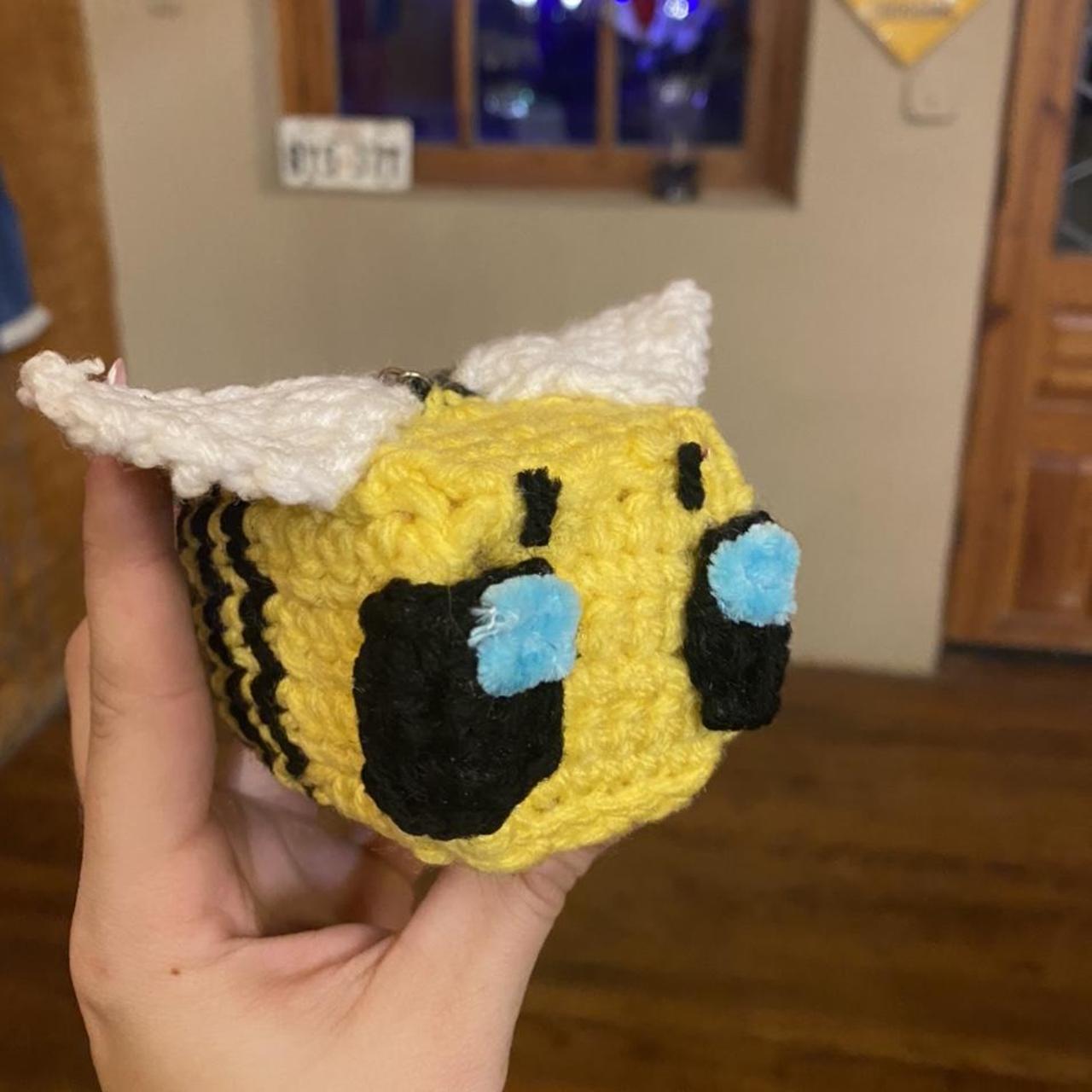 Minecraft Bee Bag-chain / Keychain Crocheted ️ Add... - Depop