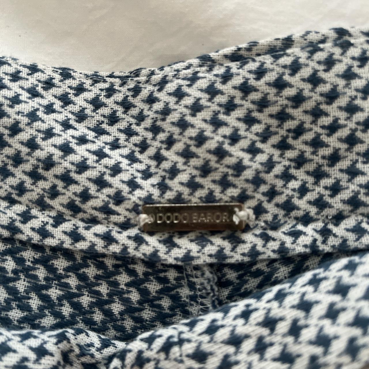 Dodo Baror blue and white shorts with tassels - Depop