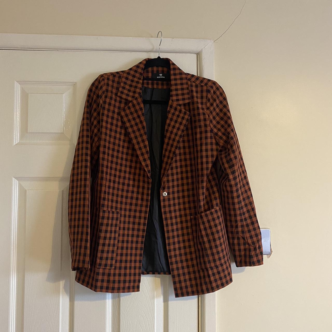 Asos checked blazer 🤎🖤 Size 8 burnt orange/brown... - Depop