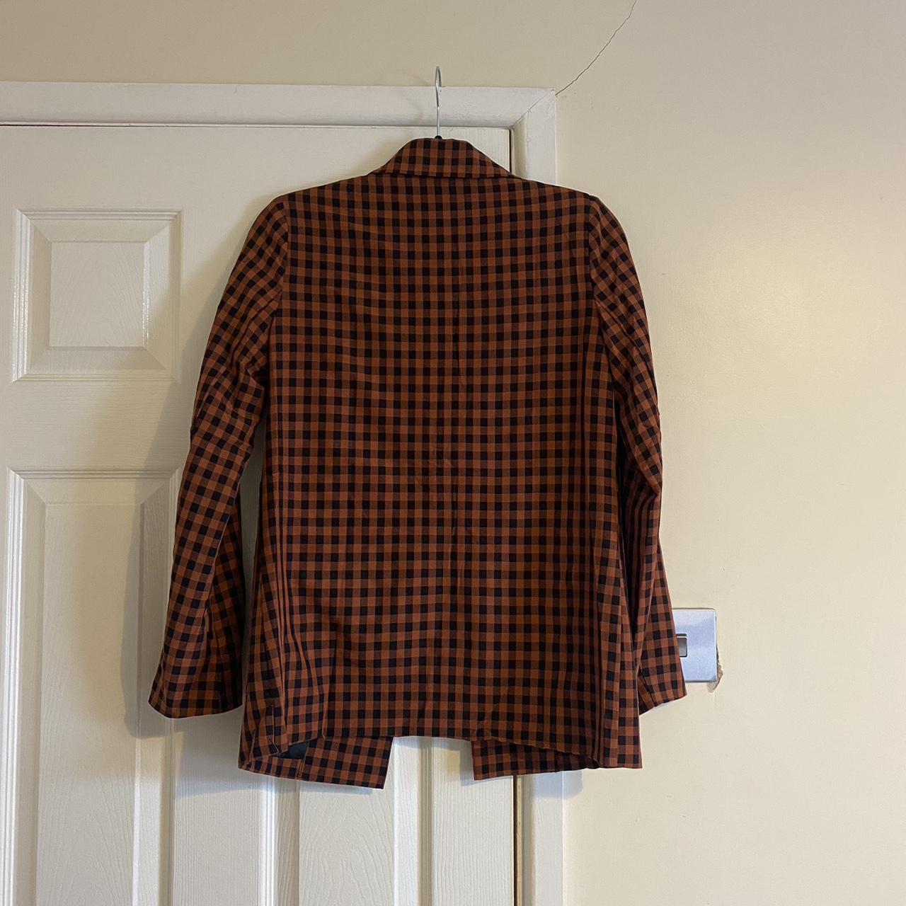 Asos checked blazer 🤎🖤 Size 8 burnt orange/brown... - Depop