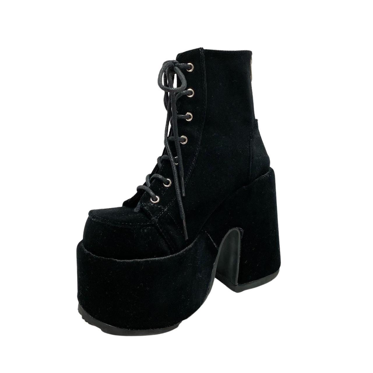 New in box Demonia Camel-203 Black Velvet with 5"... - Depop