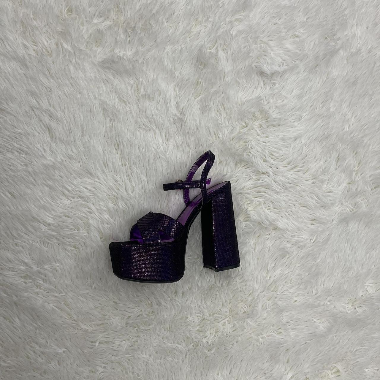 Bamboo Thrilled-04 Purple Platform Sandals with... - Depop